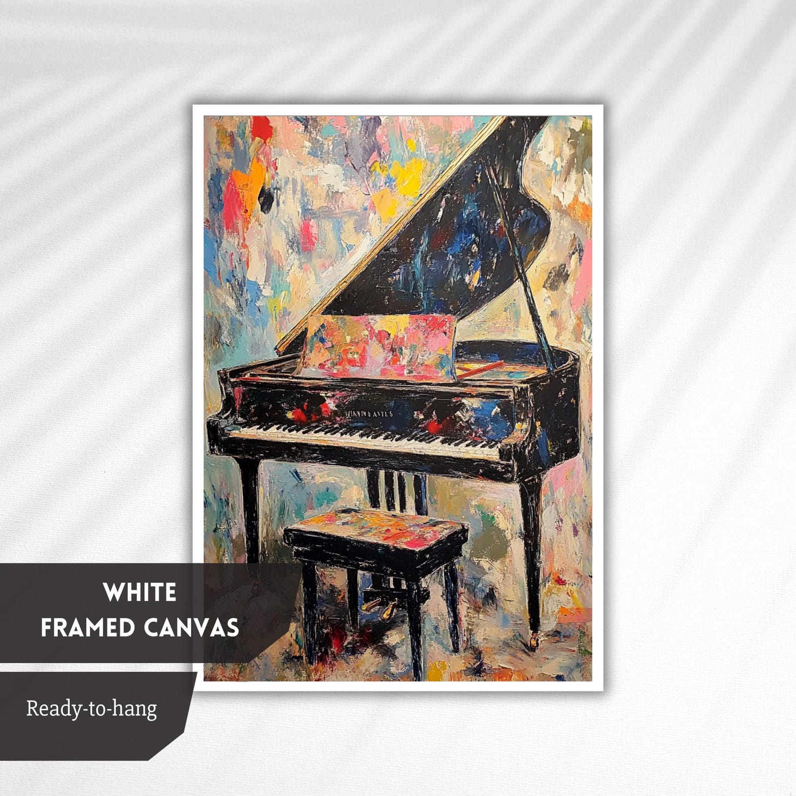 Colorful Piano Painting, Abstract Grand Piano Art, Music Lover Gift ...