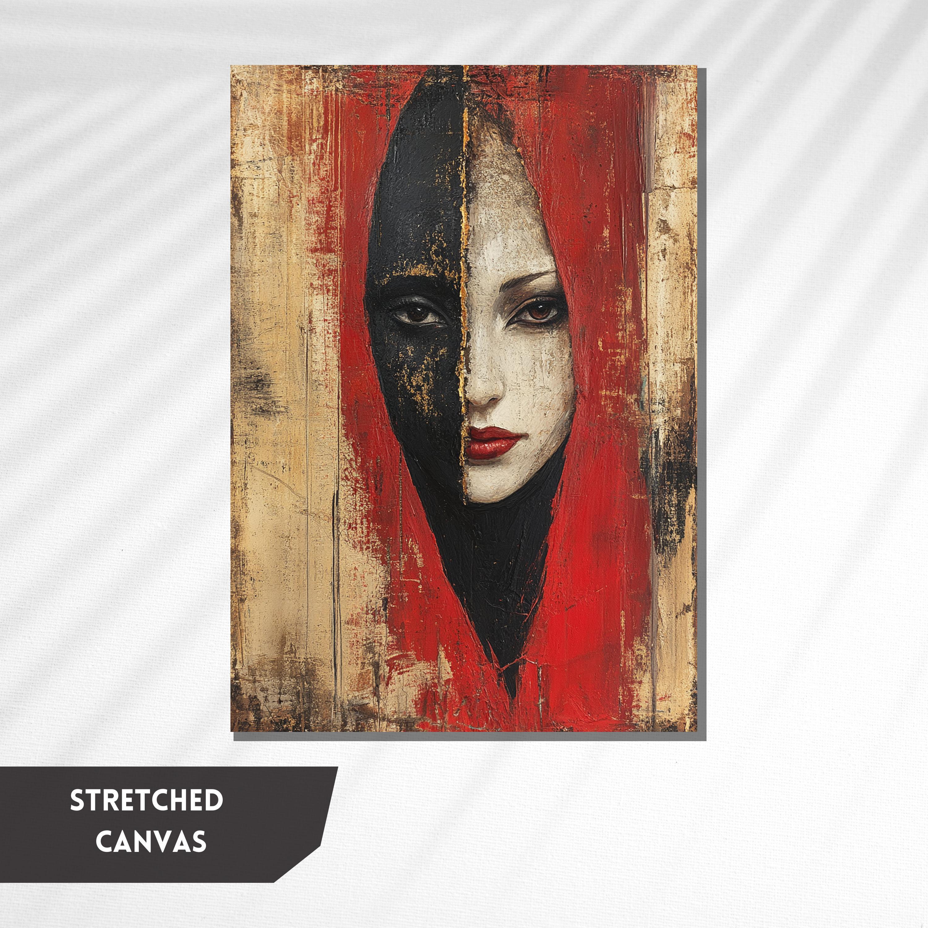 Half-faced Woman in Red | Abstract Expressionism Art |mysterious ...