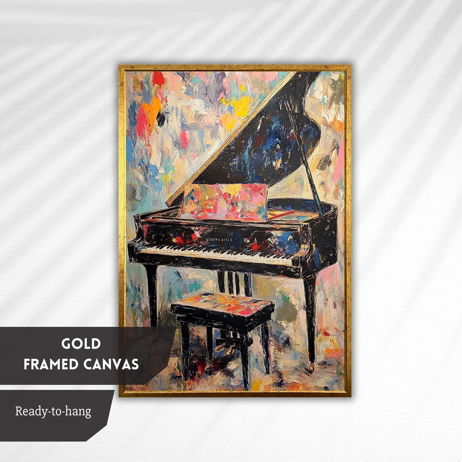 Colorful Piano Painting, Abstract Grand Piano Art, Music Lover Gift ...