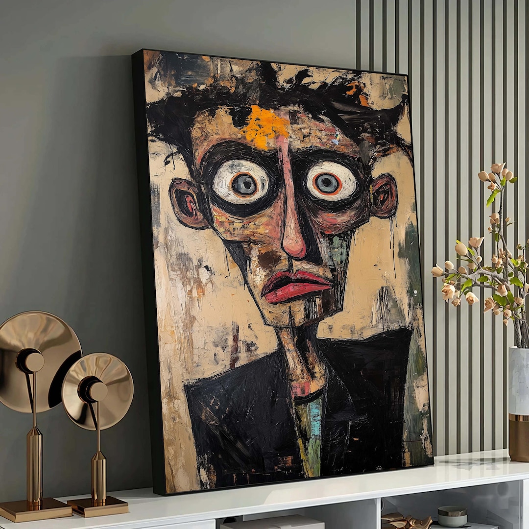 Expressive Abstract Portrait – Raw Emotional Art, Bold Surrealism ...