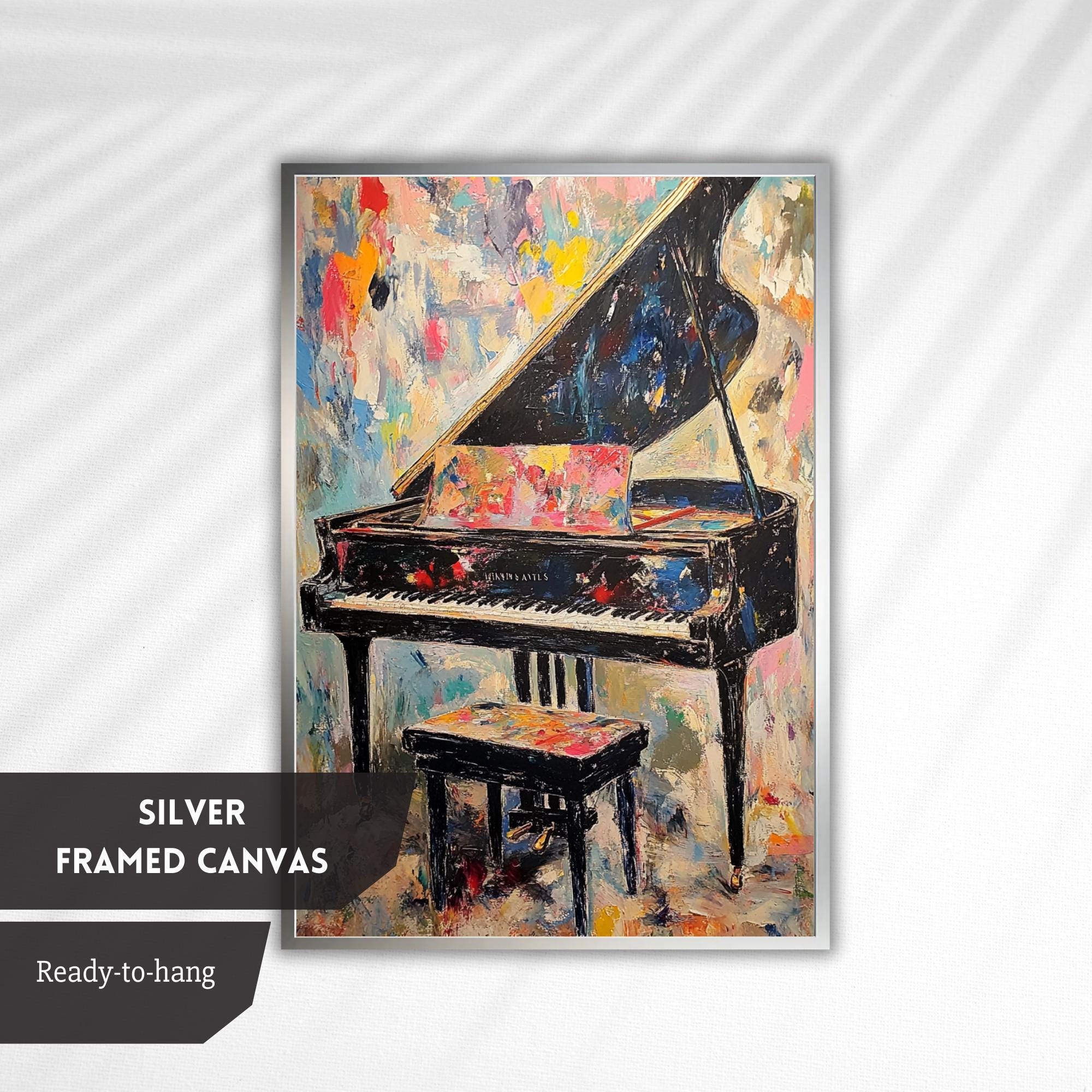 Colorful Piano Painting, Abstract Grand Piano Art, Music Lover Gift ...