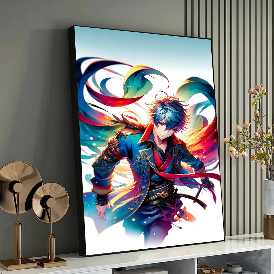 Cosmic Samurai: Ethereal Anime Warrior With Swirling Ribbons of ...