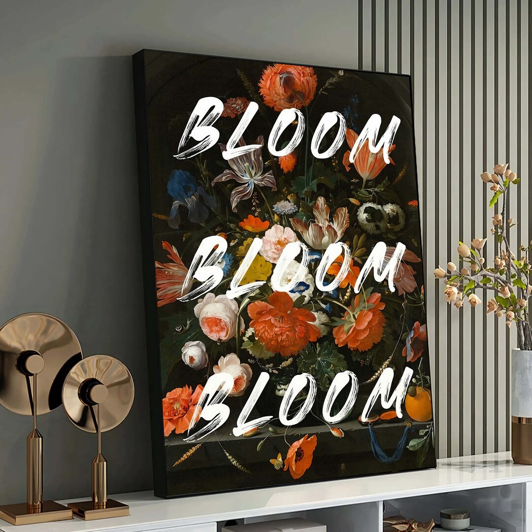 Floral Serenity Bold Statement Canvas, Elegant Bouquet Wall Art, Home ...