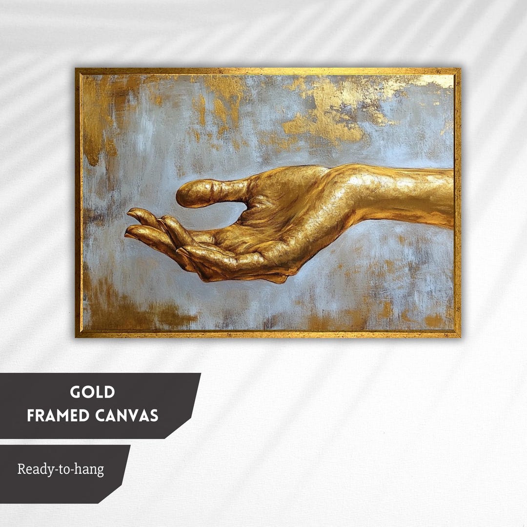 Golden Hand Painting, Luxurious Gold Leaf Art, Modern Wall Decor ...