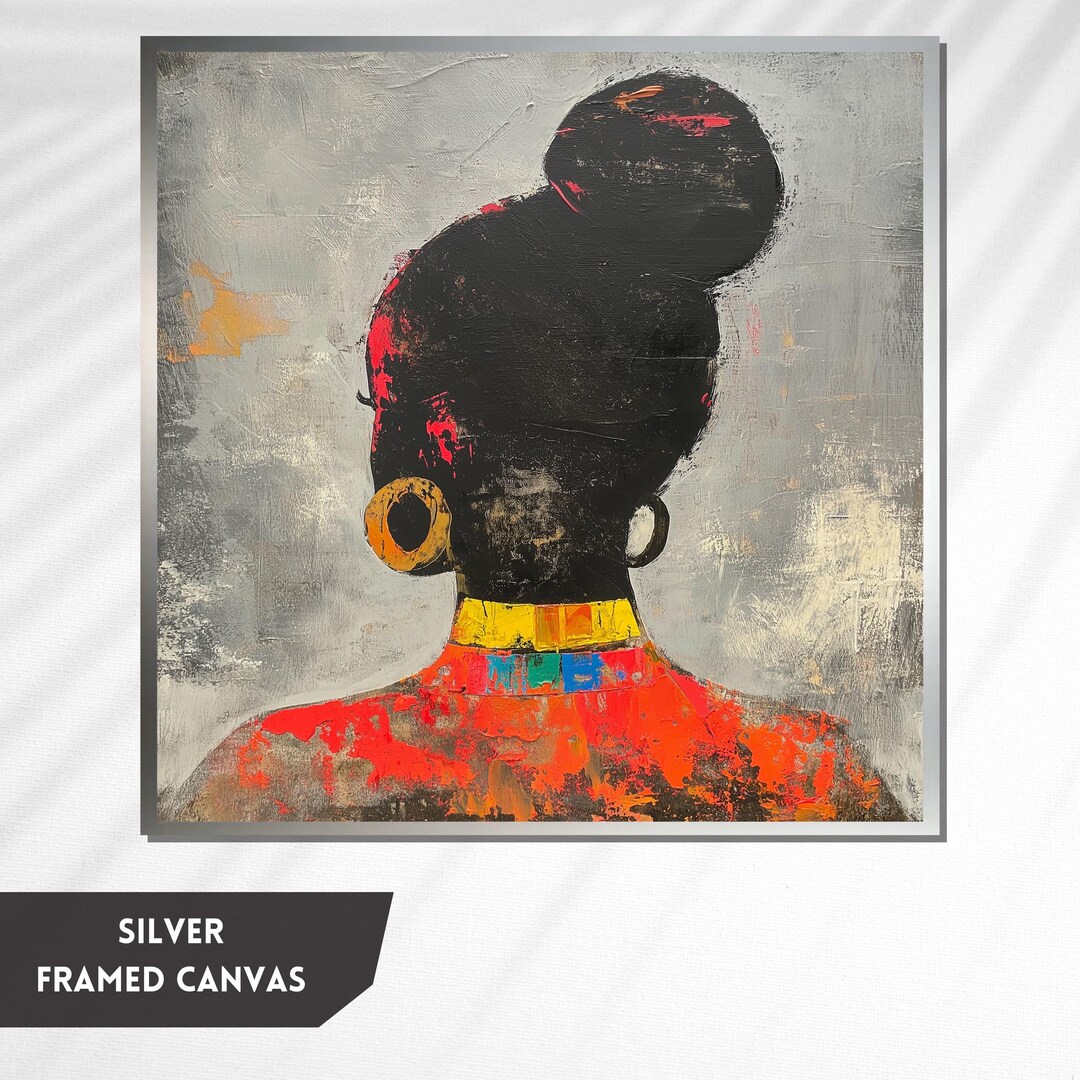 African Woman Abstract Art – Back View Portrait, Vibrant Afrocentric ...