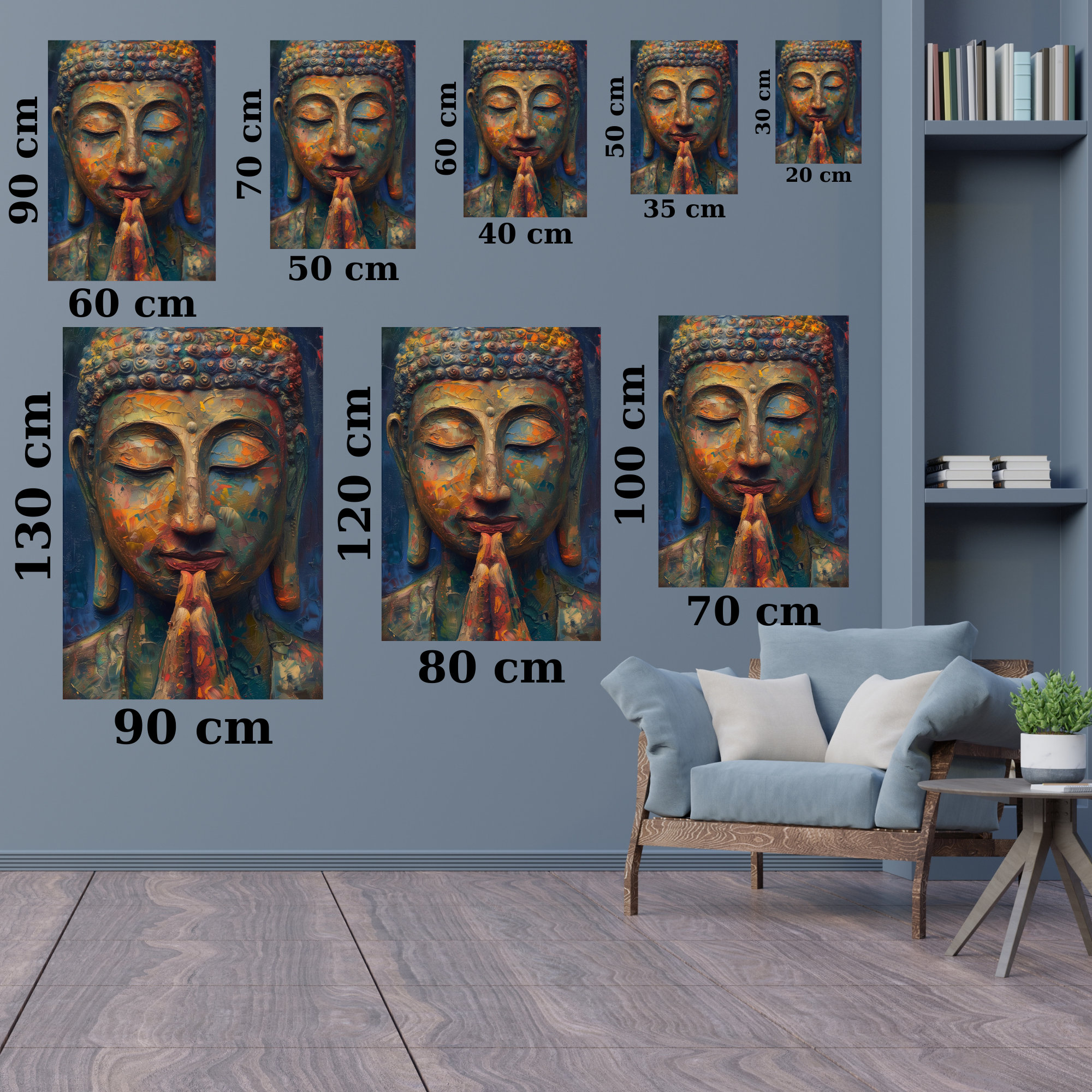 Vibrant Buddha Painting Canvas Print - Textured Meditation Art ...