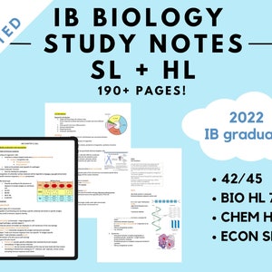 IB Biology SL/HL Study Notes - Etsy