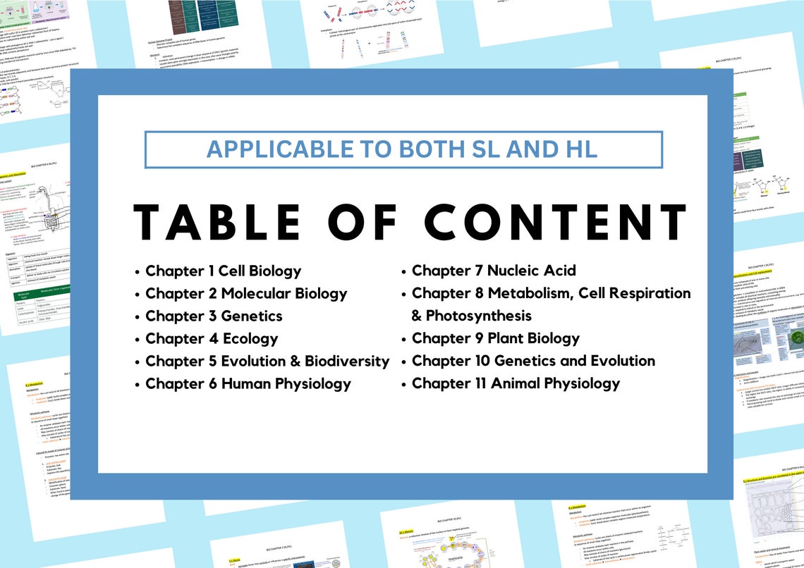 IB Biology SL/HL Study Notes - Etsy