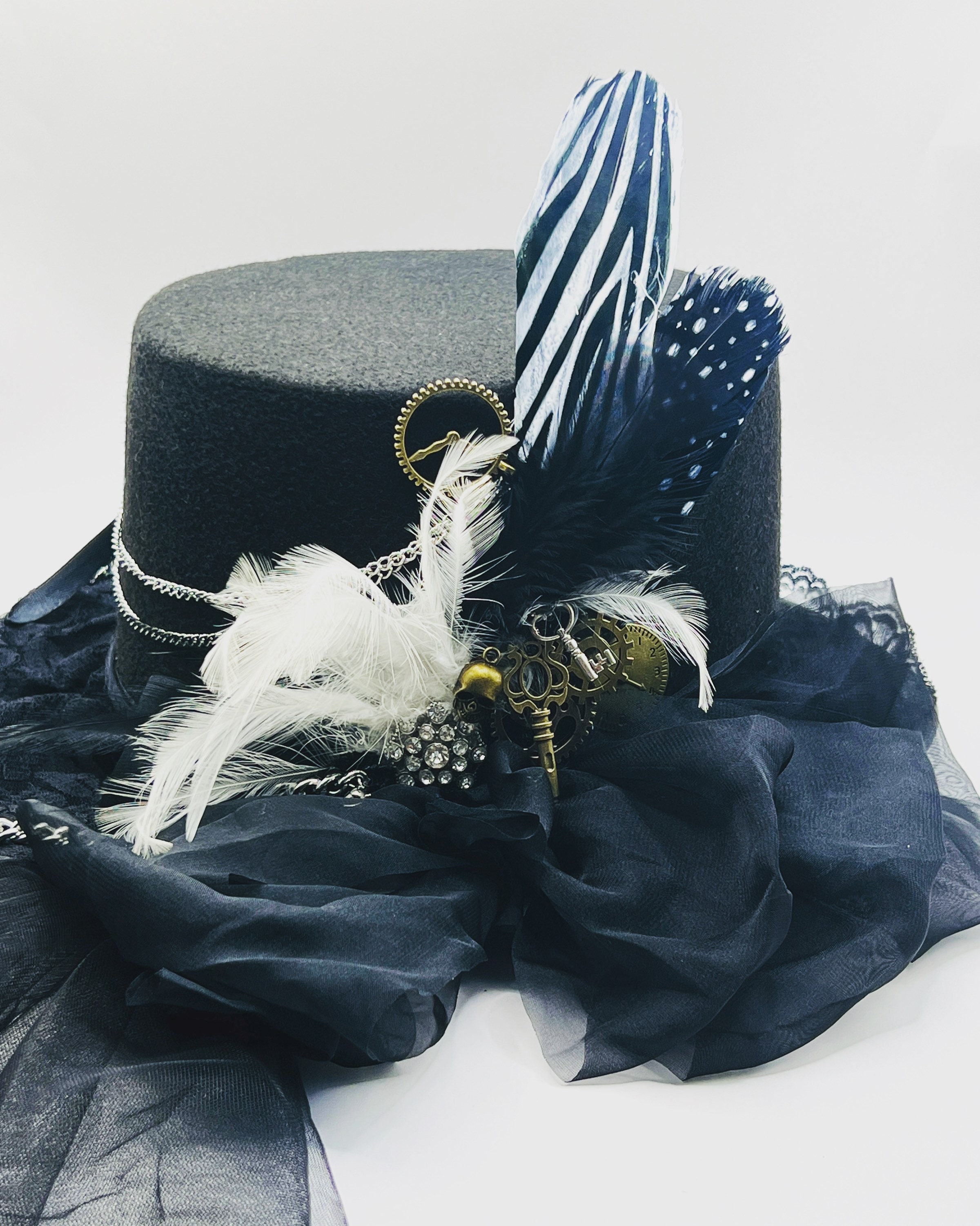 Steampunk Gothic Top Hat Fascinator Wedding Veil Victorian - Etsy