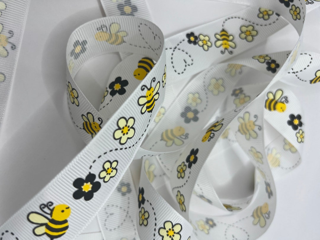 Happy Busy Bee Ribbon Grosgrain Ribbon - Etsy