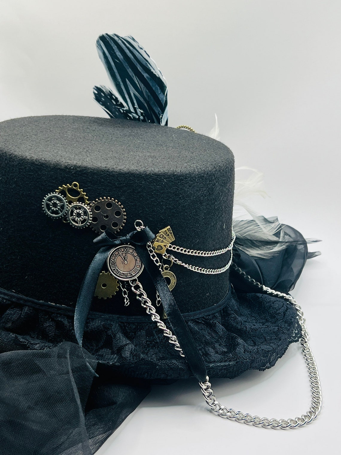 Steampunk Gothic Top Hat Fascinator Wedding Veil Victorian - Etsy