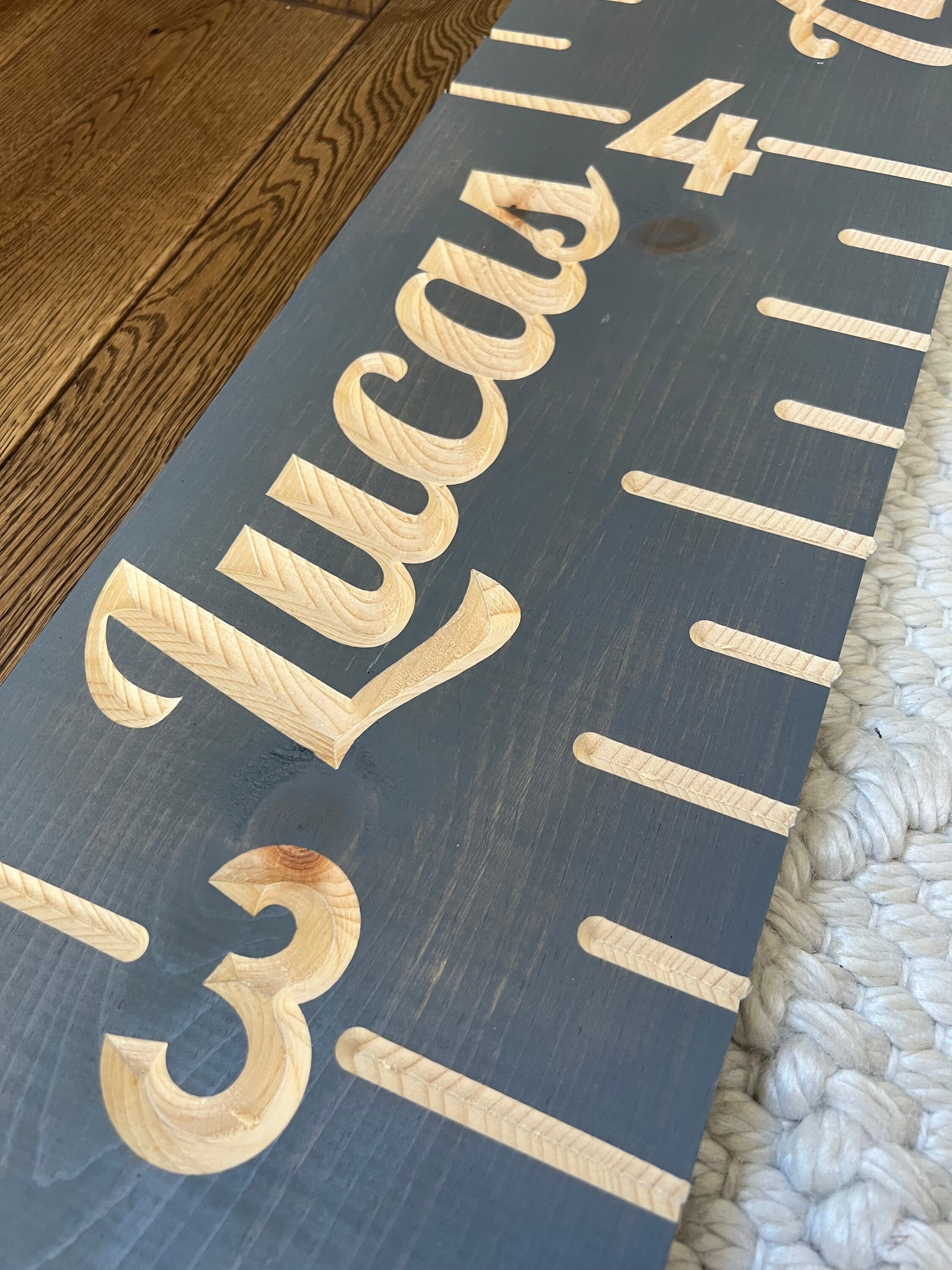 Growth Chart Custom Carved Solid Wood 3D Giant Ruler for Milestones 1st ...
