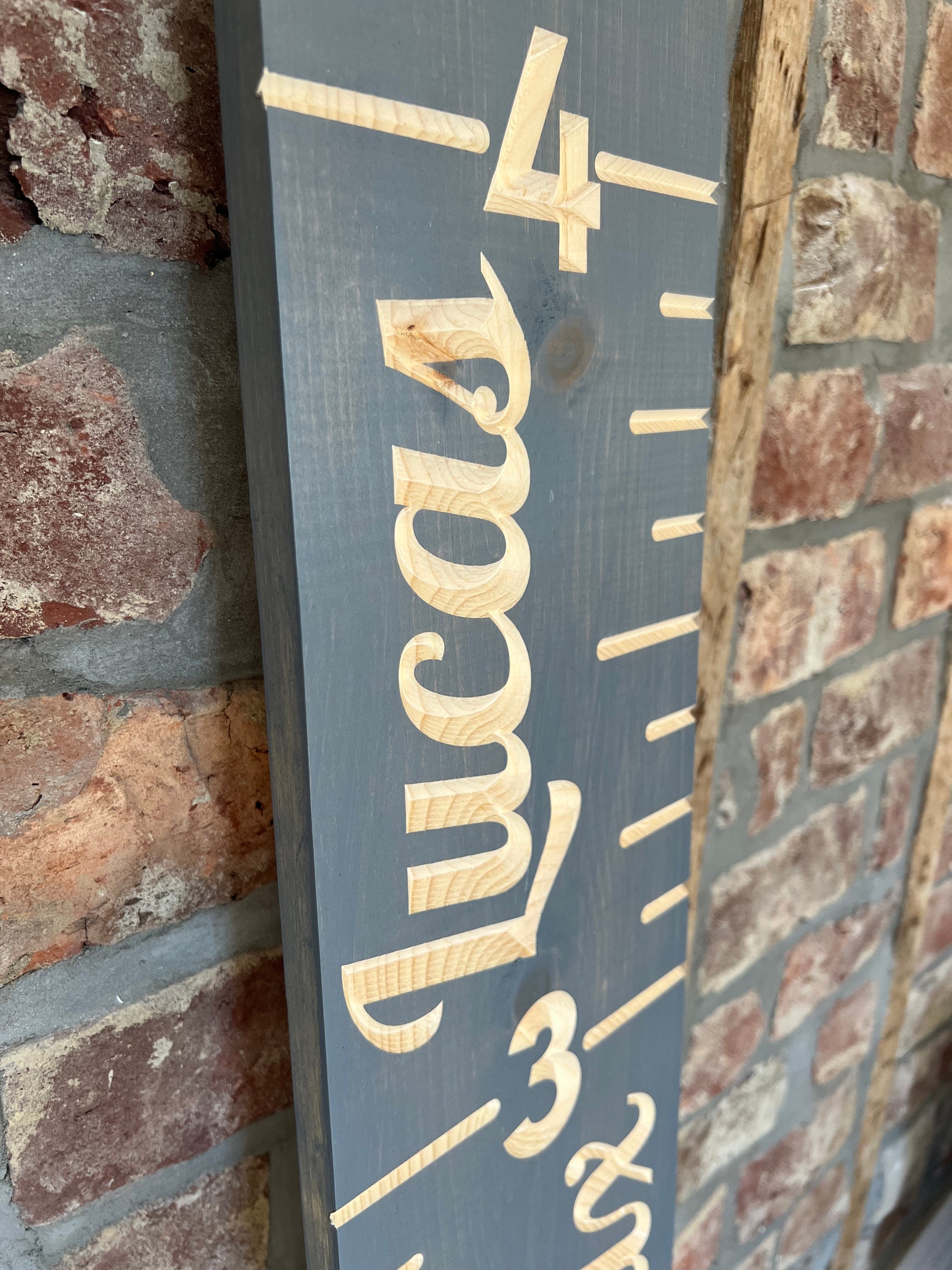 Growth Chart Custom Carved Solid Wood 3D Giant Ruler for Milestones 1st ...