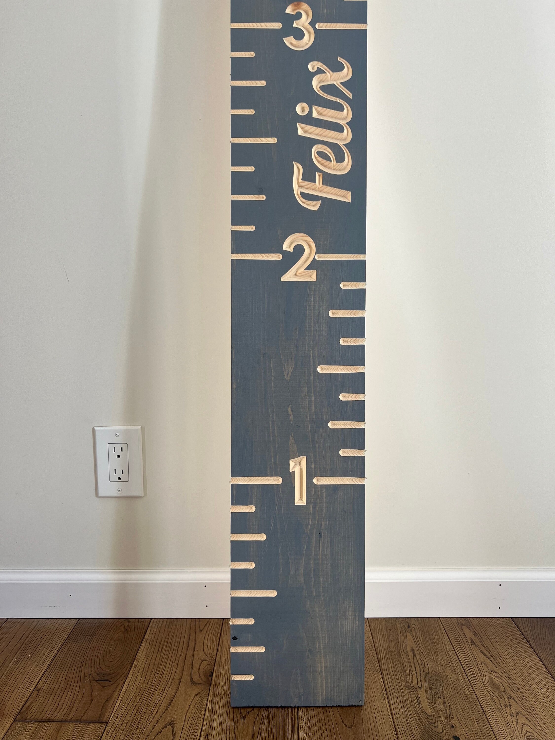 Growth Chart Custom Carved Solid Wood 3D Giant Ruler for Milestones 1st ...