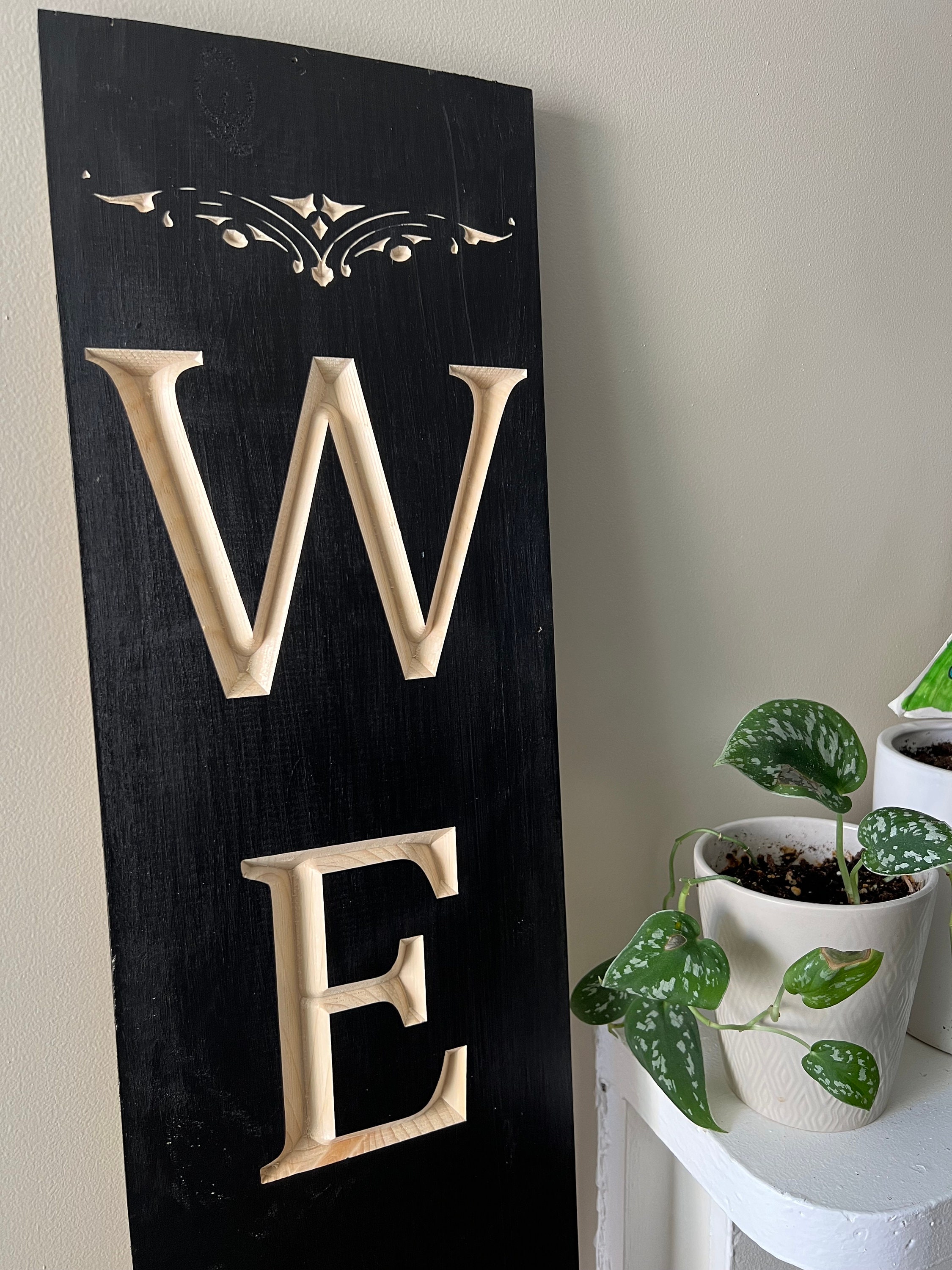 Carved Wood Welcome Leaning Sign, Solid Pine, Wedding Decor - Etsy