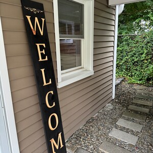 3D Welcome Leaner Carved Porch Sign Welcome Sign Porch Decor Carved ...