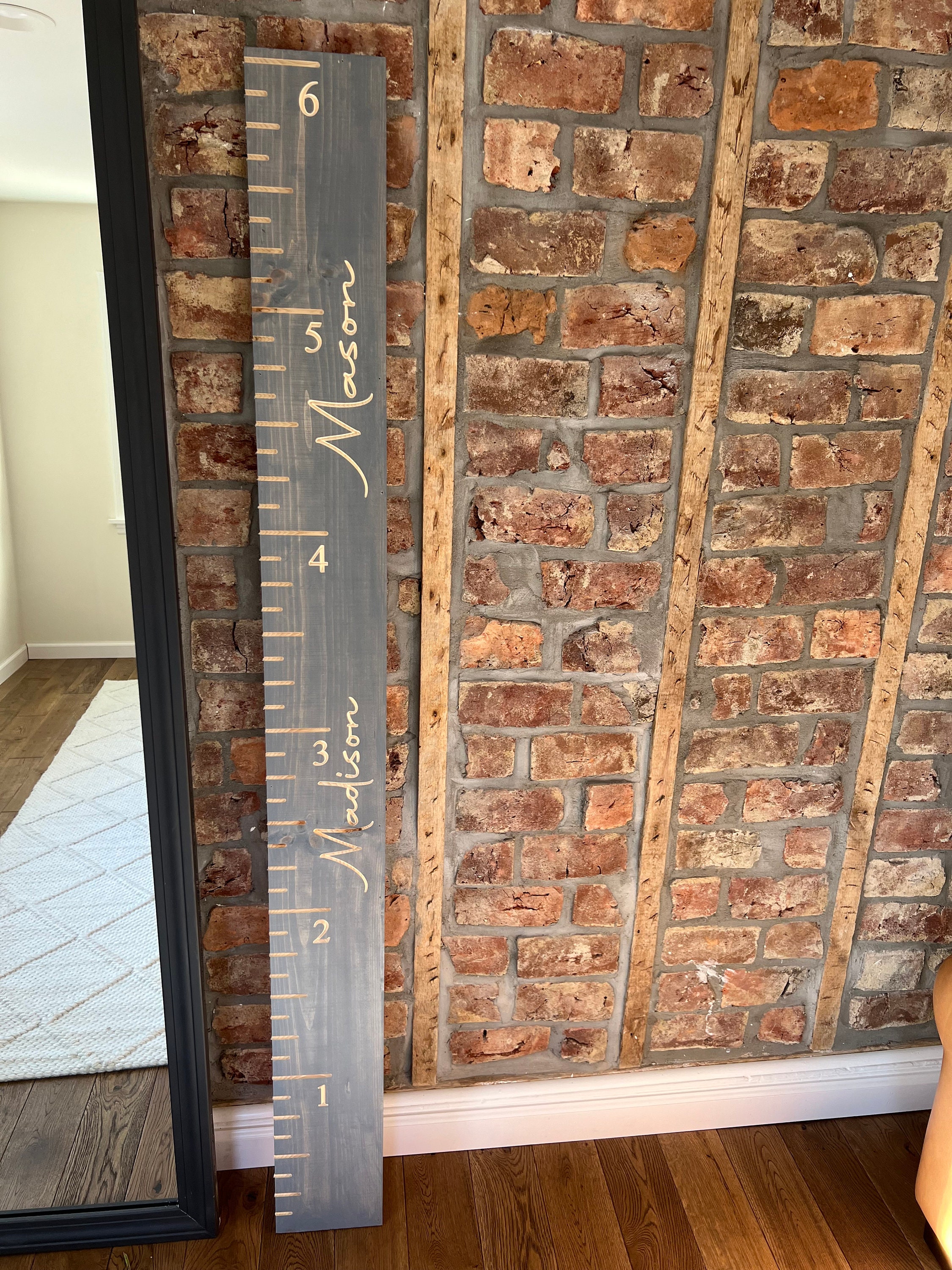 Growth Chart Real Wood Custom Engraved Baby Shower Housewarming Gift ...
