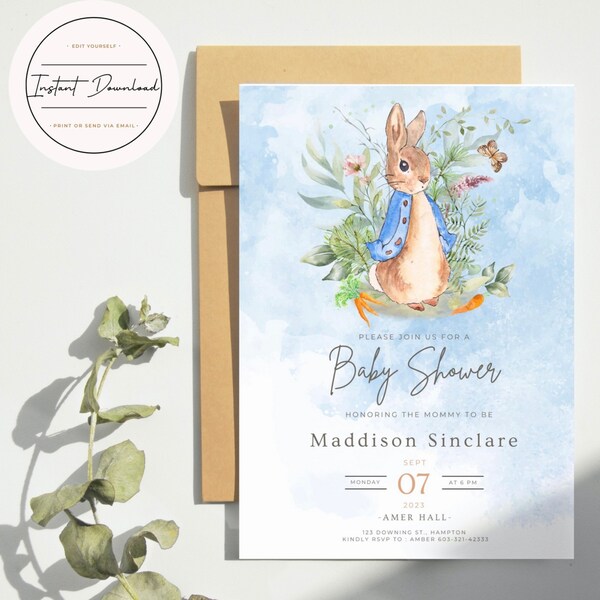 Rabbit Baby Shower - Etsy