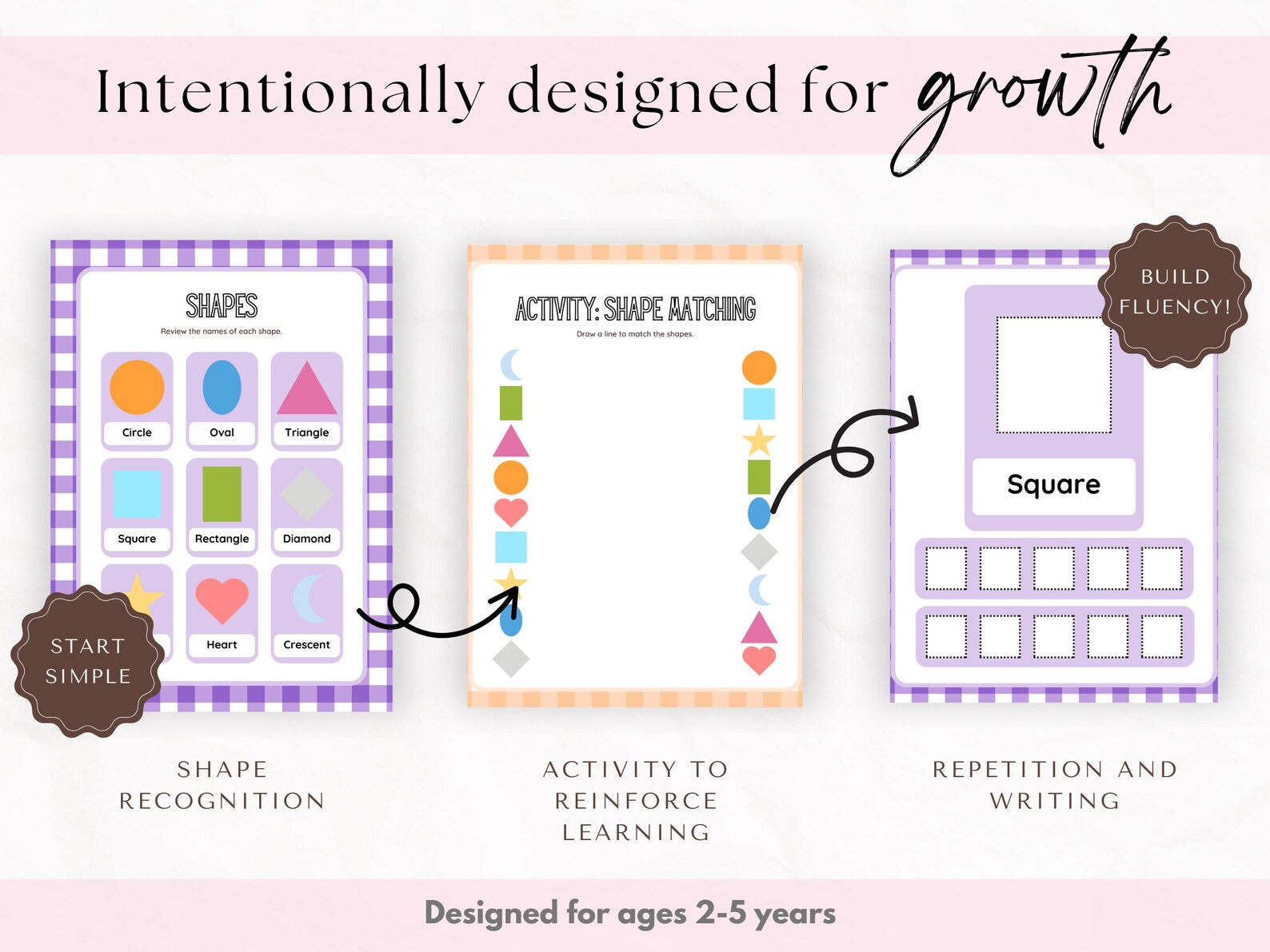 Learn 9 SHAPES, Shape Tracing, Preschool Morning Menu Printable ...