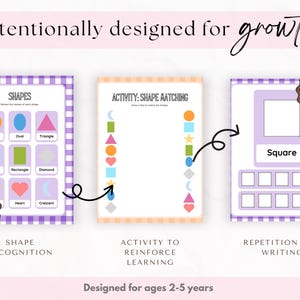 Learn 9 SHAPES, Shape Tracing, Preschool Morning Menu Printable ...