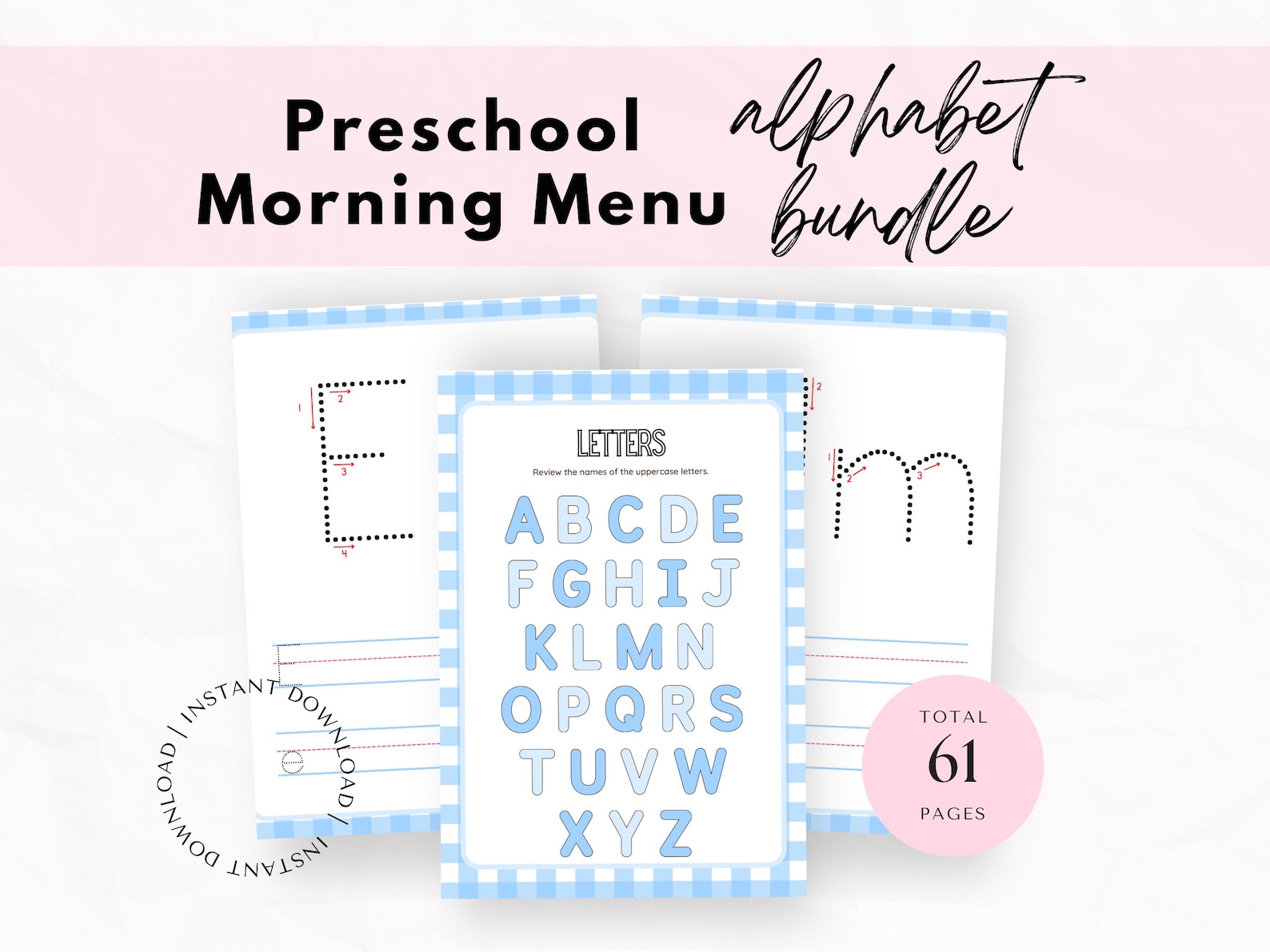 ALPHABET LETTERS, Preschool Morning Menu Printable, Homeschool Morning ...