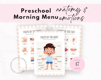 ALPHABET LETTERS, Preschool Morning Menu Printable, Homeschool Morning ...