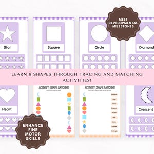 Learn 9 SHAPES, Shape Tracing, Preschool Morning Menu Printable ...