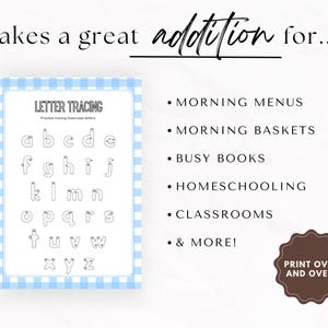 ALPHABET LETTERS, Preschool Morning Menu Printable, Homeschool Morning ...