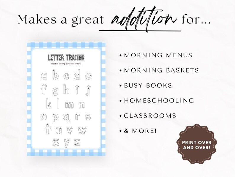 ALPHABET LETTERS, Preschool Morning Menu Printable, Homeschool Morning ...