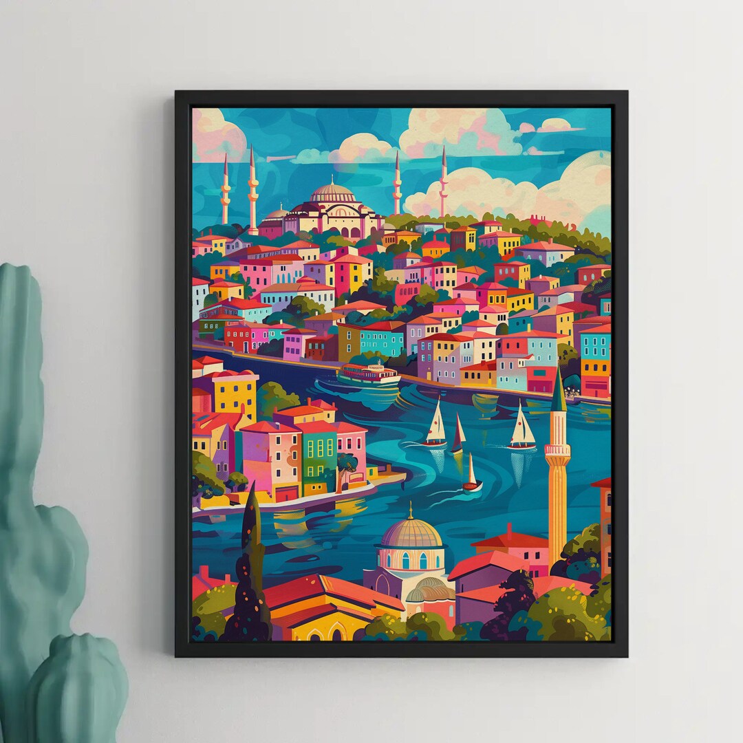 Istanbul Turkey Poster, Istanbul Print, Turkish Art, Travel Poster ...