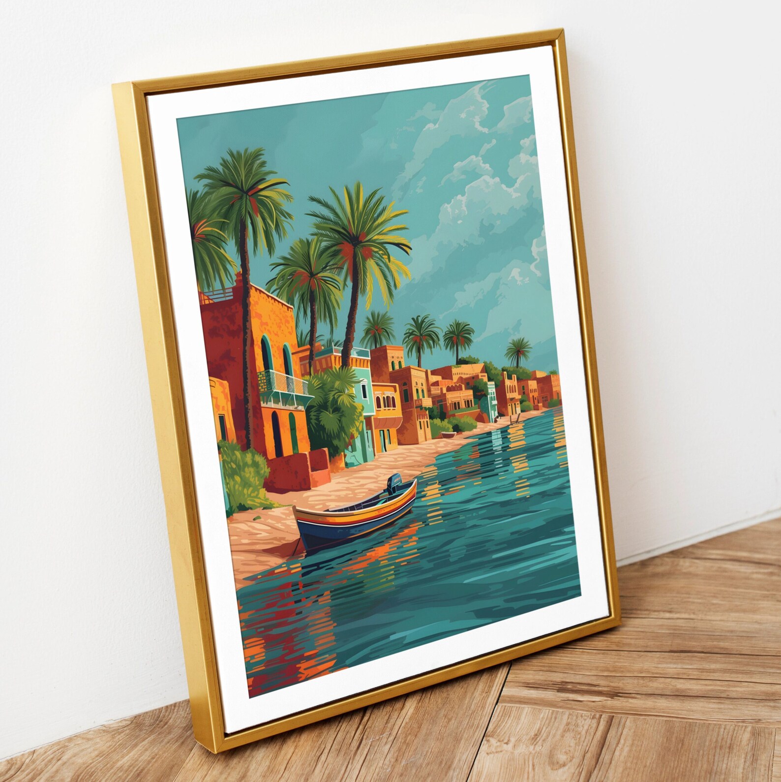 Baghdad Poster, Iraq Print, Iraqi Art, Middle Eastern Print, Tigris ...