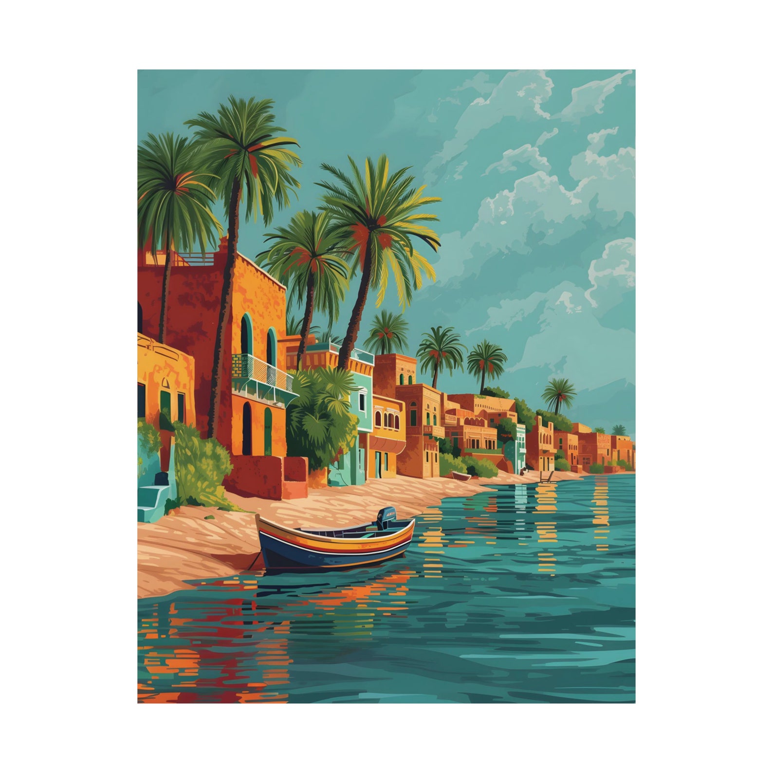 Baghdad Poster, Iraq Print, Iraqi Art, Middle Eastern Print, Tigris ...
