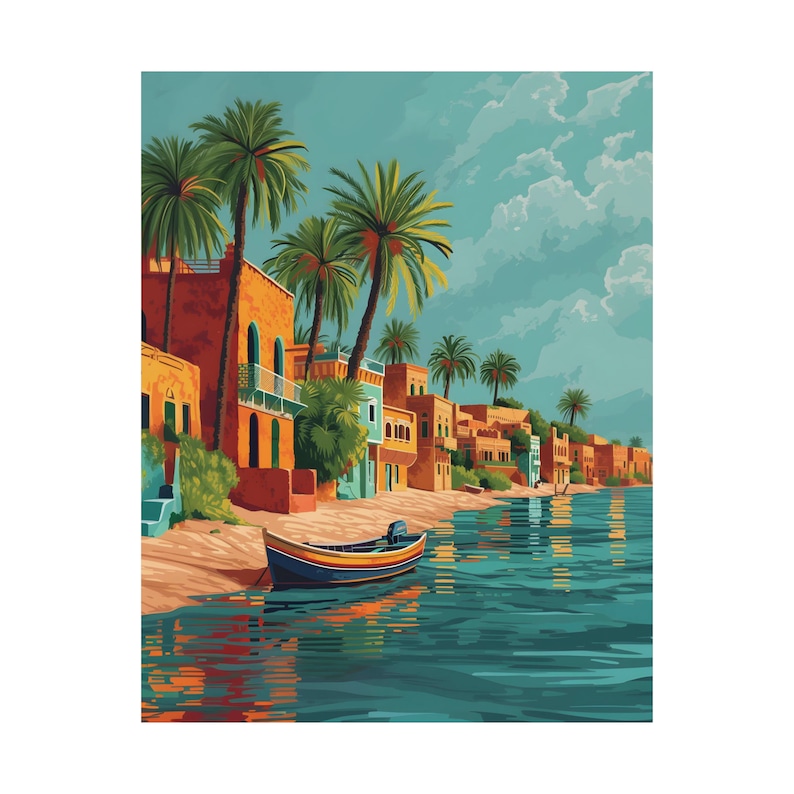 Baghdad Poster, Iraq Print, Iraqi Art, Middle Eastern Print, Tigris ...