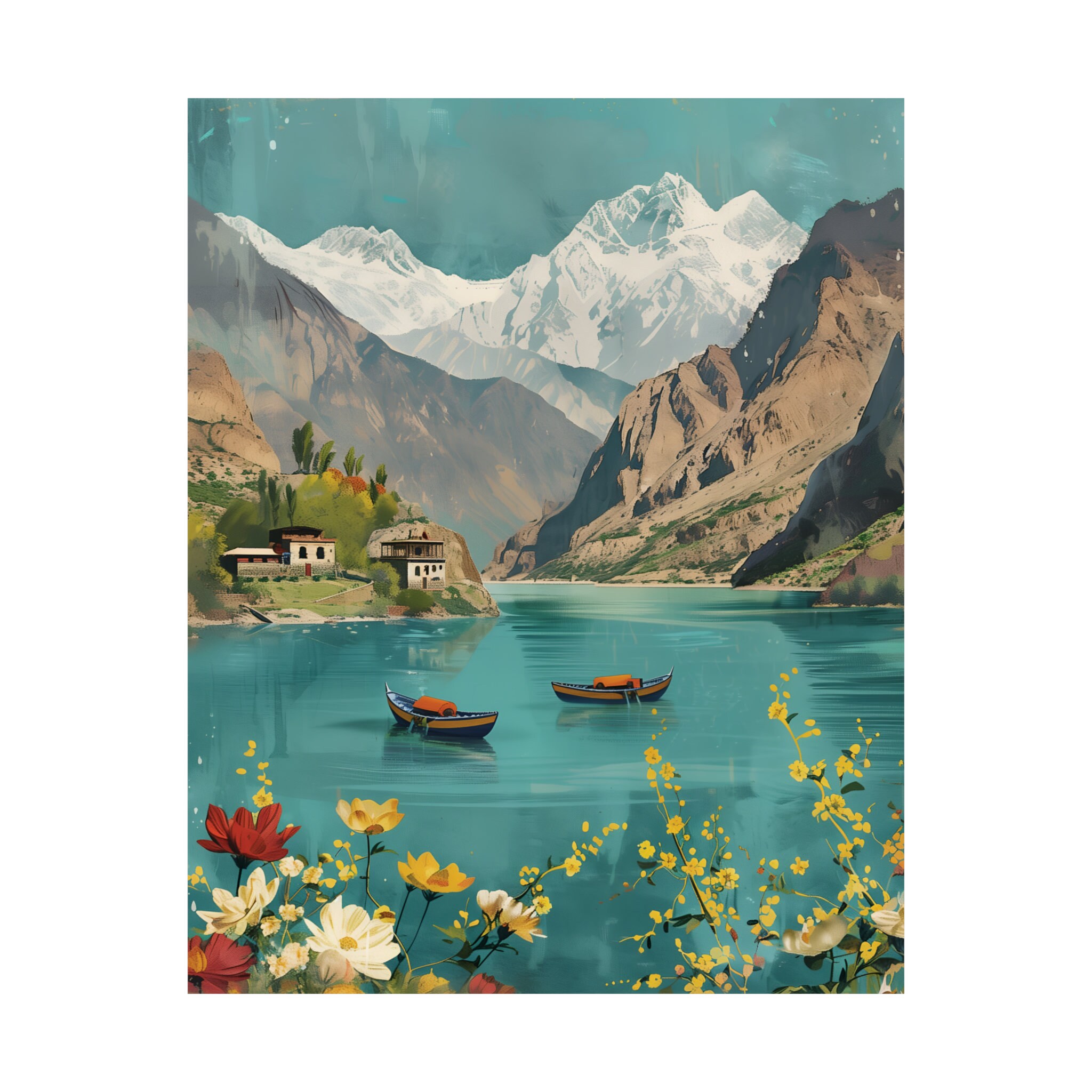 Hunza Valley Poster, Pakistan Print, Attabad Lake Poster, Islamic Art ...