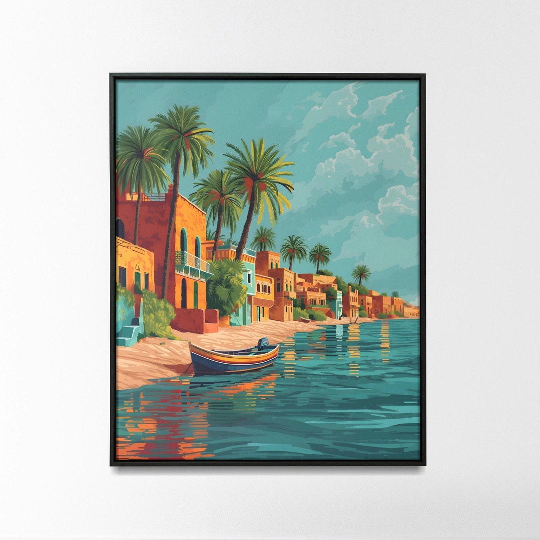 Baghdad Poster, Iraq Print, Iraqi Art, Middle Eastern Print, Tigris ...