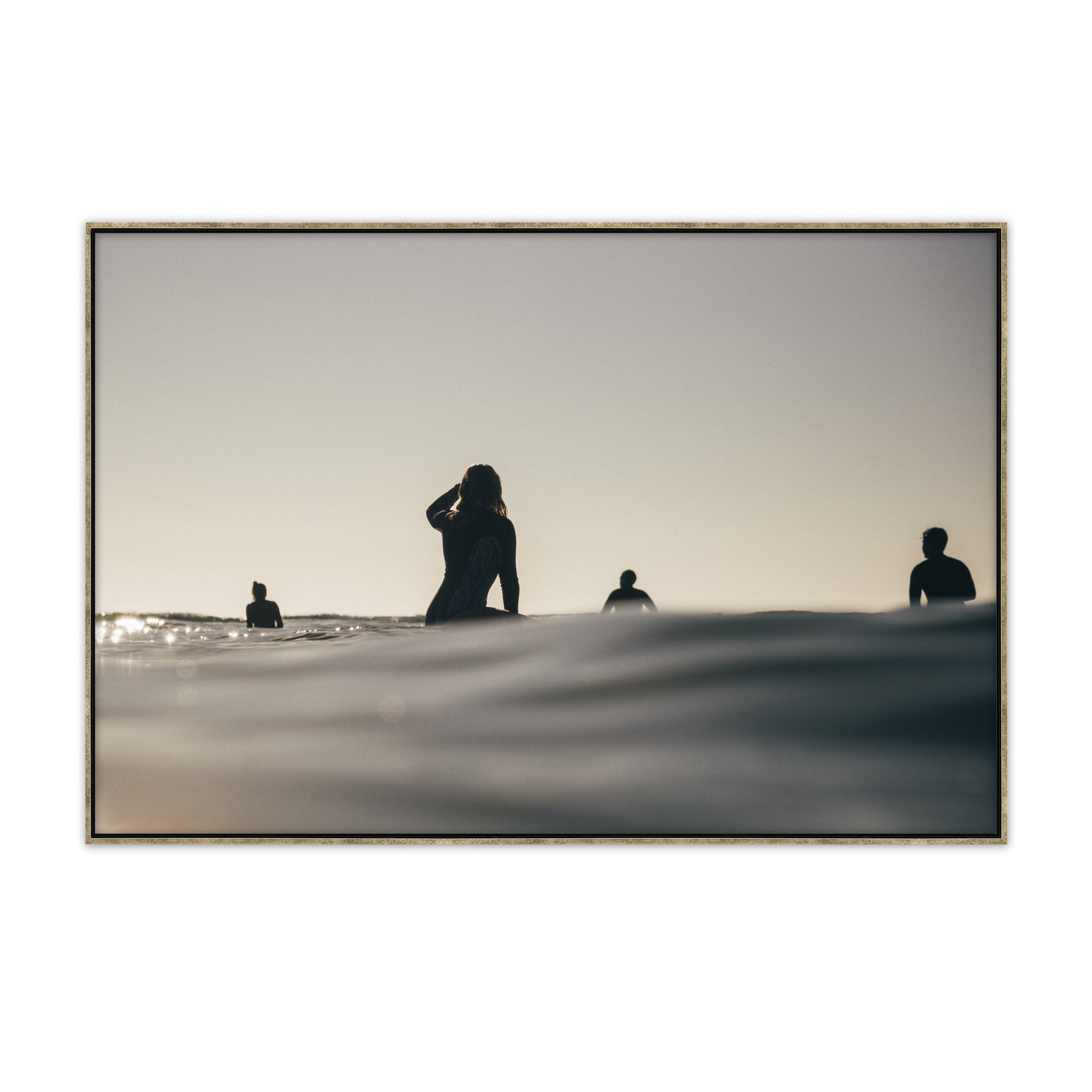 Beautiful Fine Art Photograph of a Group of Surfers in the Ocean in ...