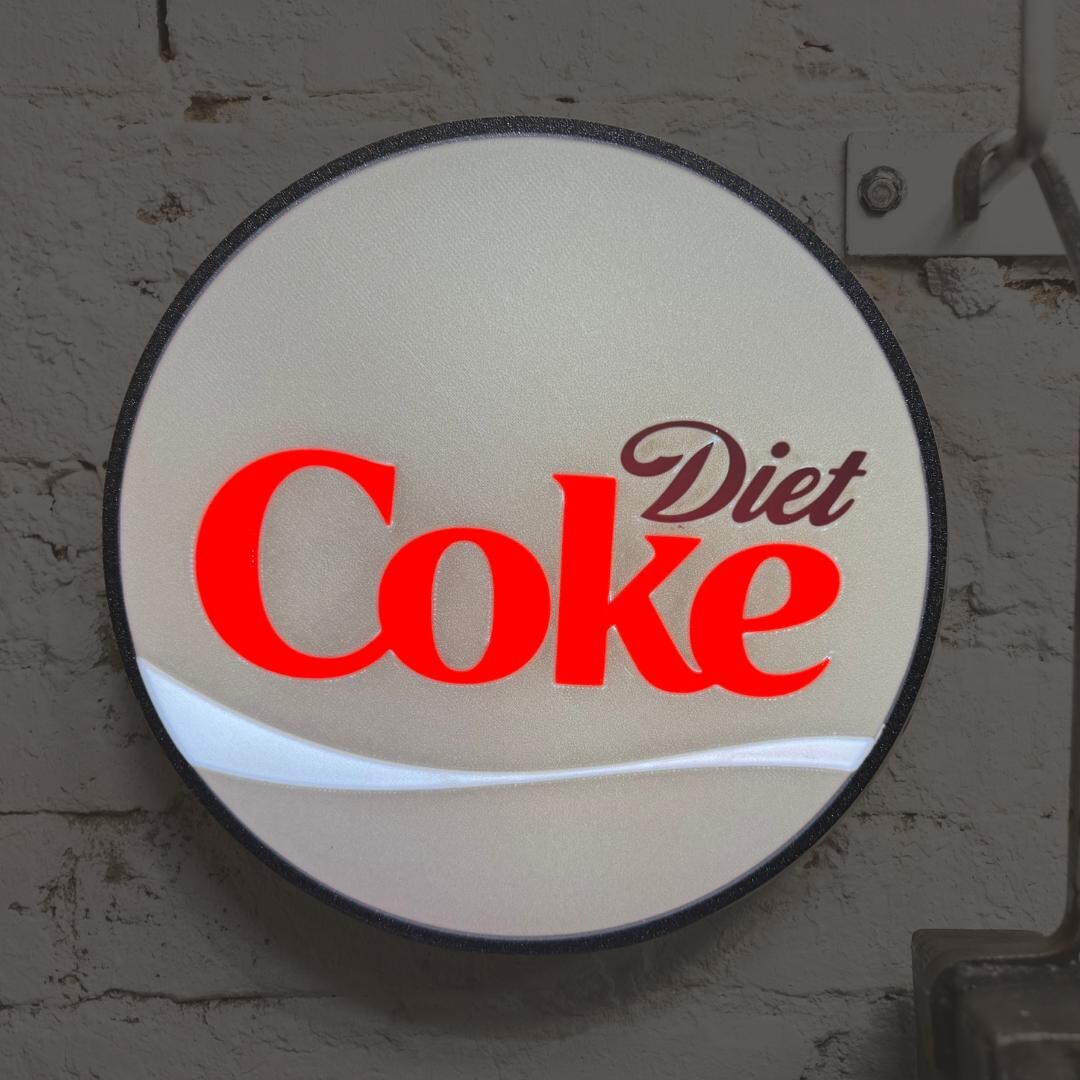 Diet Coke Lightbox - 7.5 Inch Backlit Sign With Plug & Switch | Wall ...