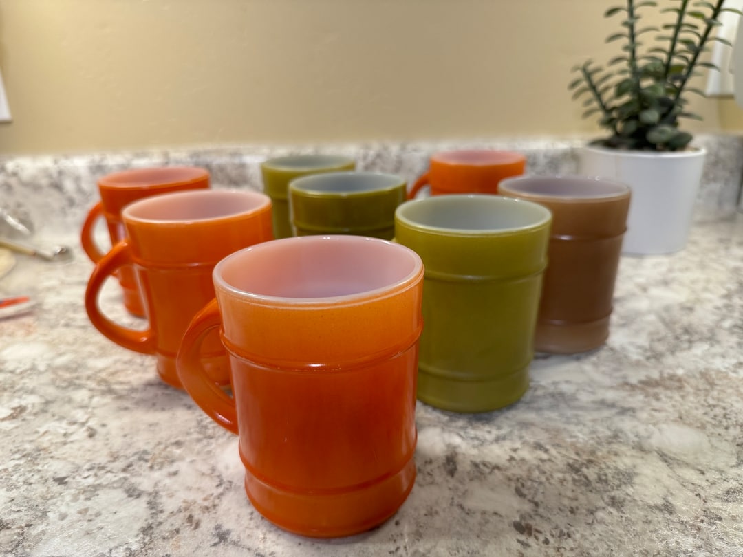 Vintage Fire-king Anchor Hocking Mug Oven-proof Barrel Mugs Made in USA ...