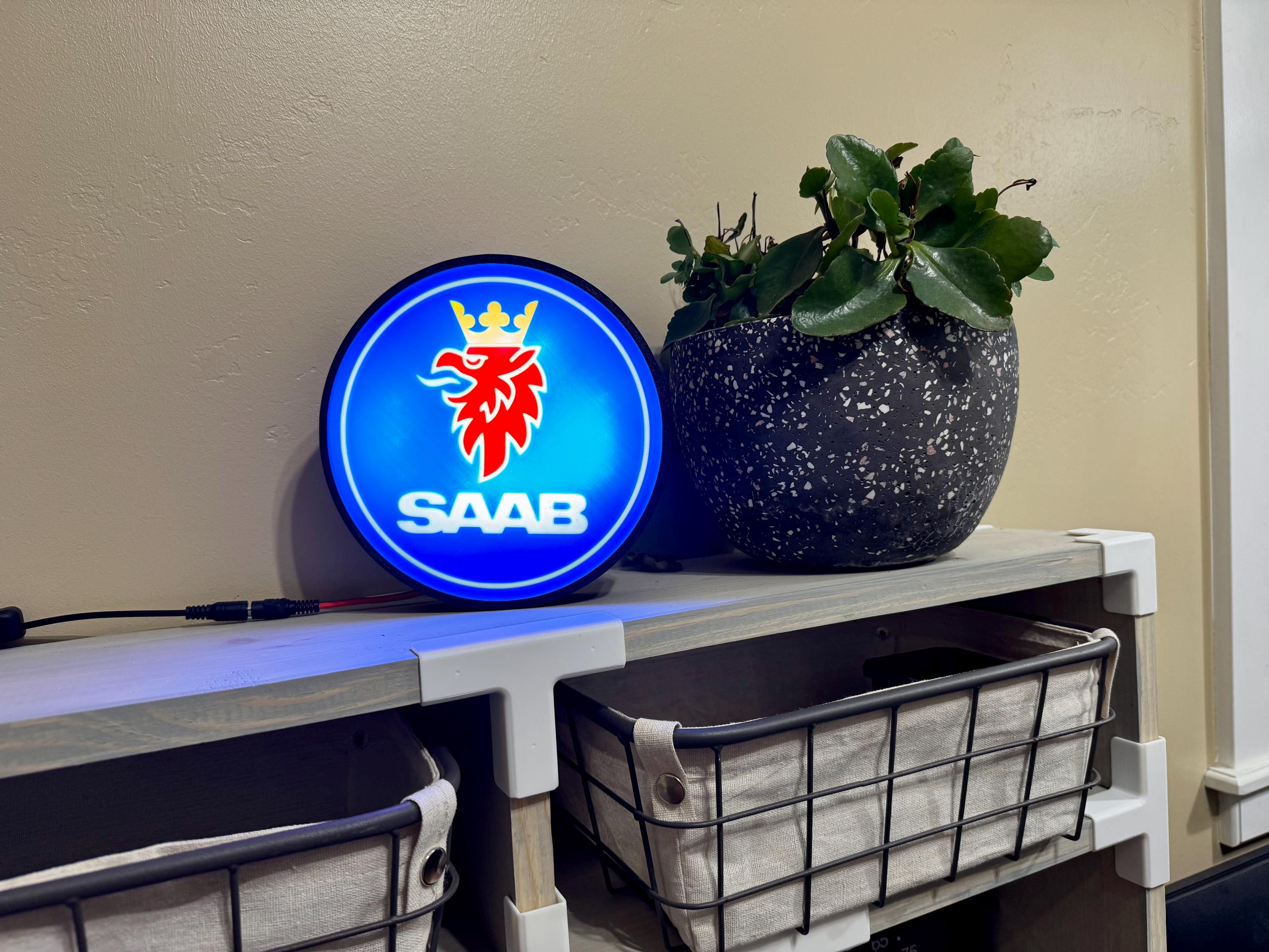 Saab Logo Lightbox - 7.5 Inch Backlit Sign With Plug & Switch Wall ...
