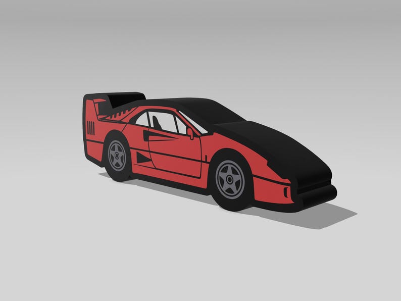 Ferrari F40 LED Lightbox | Supercar Wall Art | Custom Color LED Car ...