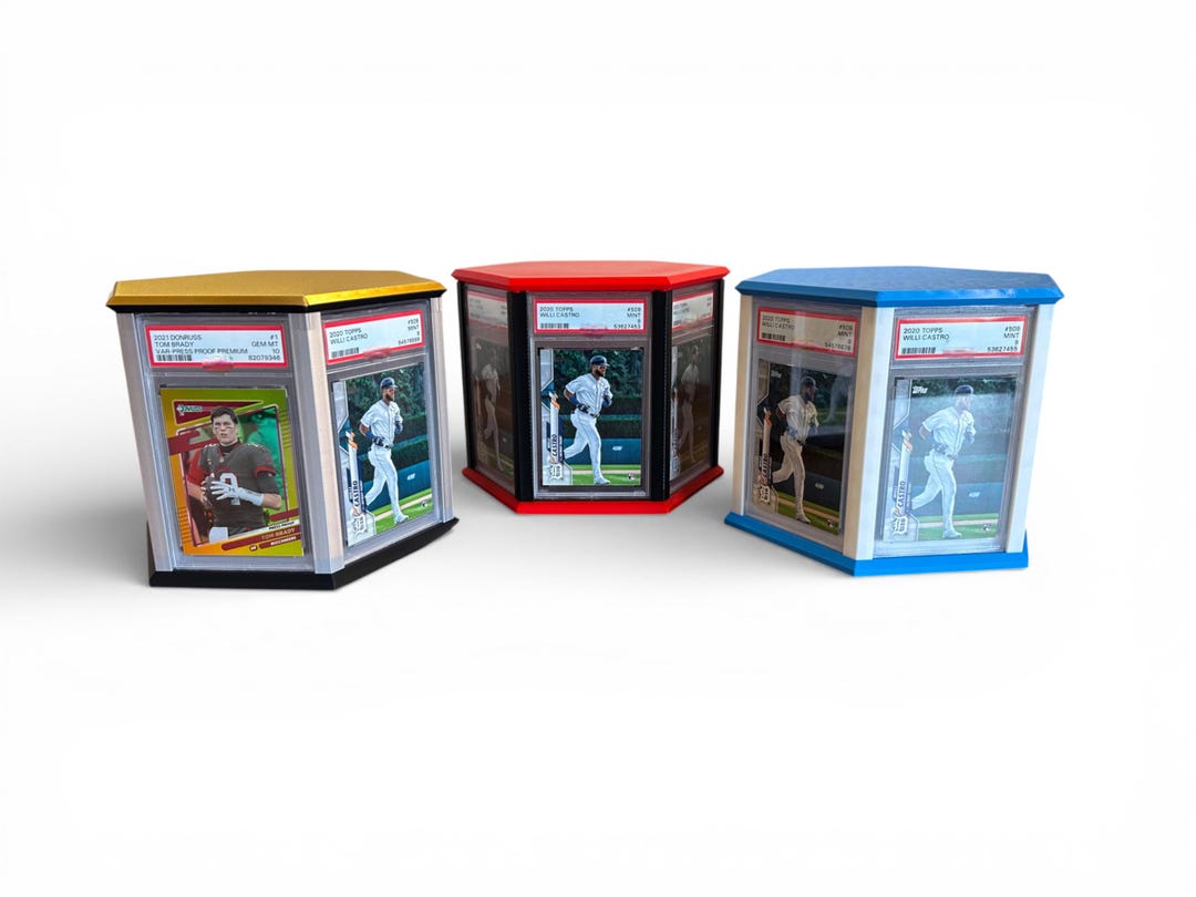 3D Printed Rotating Graded Card Display | Stackable Trading Card Holder ...
