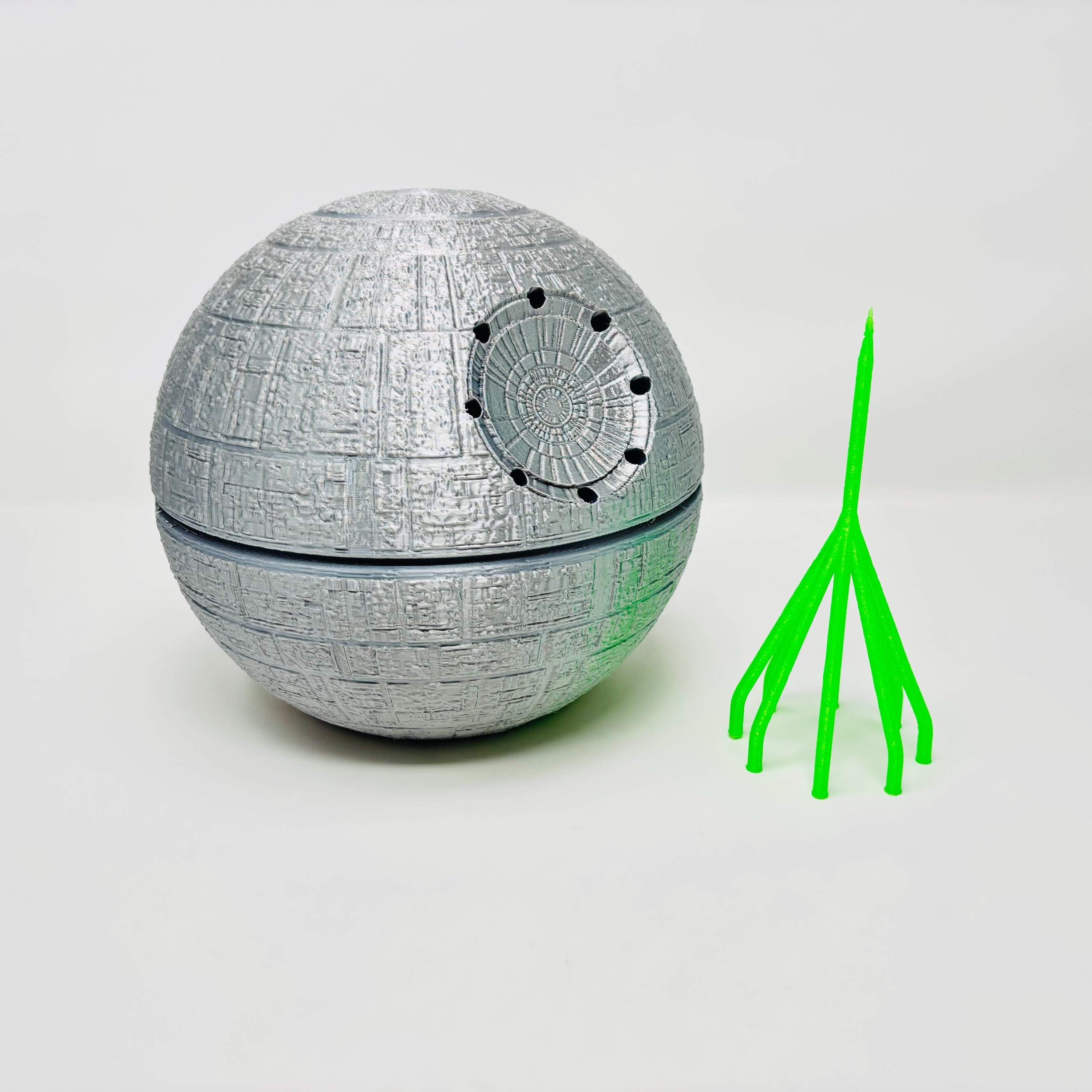 8-inch 3D Printed Death Star Christmas Tree Topper With Green Laser ...