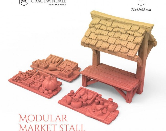 Modular Market Stall | Dnd Miniature Terrain | Dungeons and Dragons | D ...