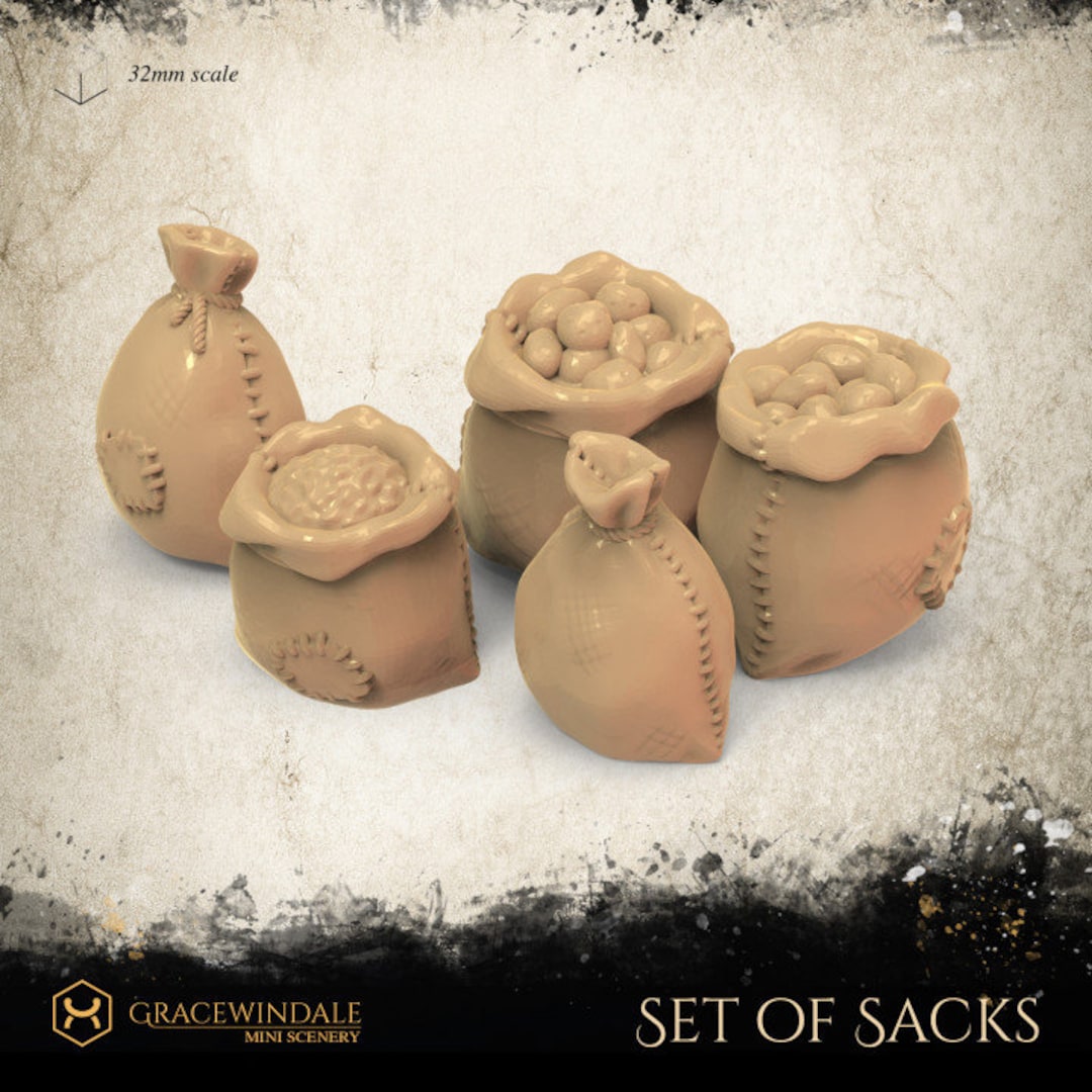 Set of Sacks | Dnd | Terrain Scenery | Tabletop RPG | 28mm | Scatter ...