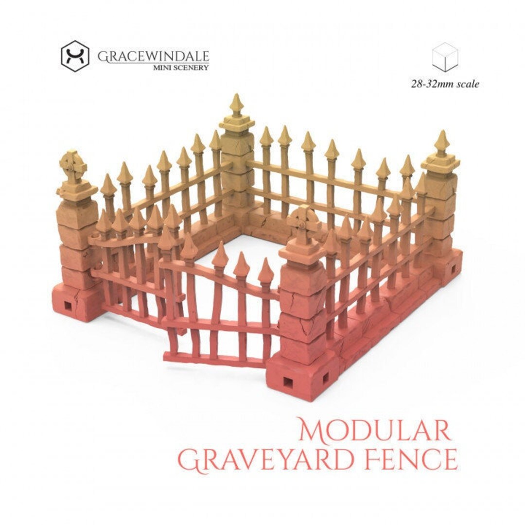 Modular Graveyard Fence | Dnd Miniature Terrain | Dungeons and Dragons ...