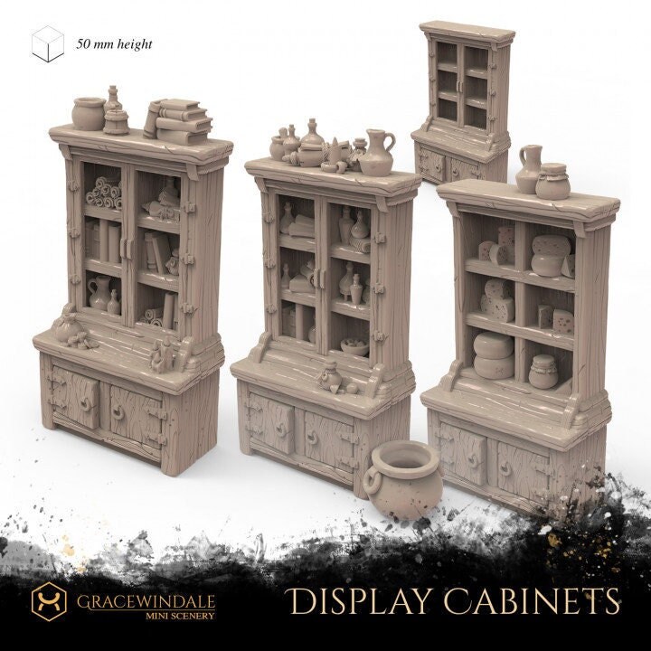 Set of Display Cabinets Dnd Miniature Terrain Dungeons and Dragons D&D ...
