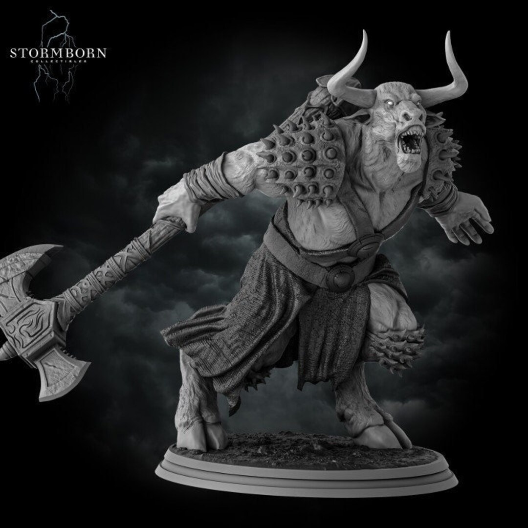 Minotaur 32-75mm Hires Resin Stormborn Collectibles Dnd Monster ...