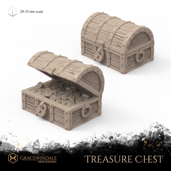 Treasure Chests Dnd Miniature Terrain Dungeons and Dragons D&D Tabletop ...