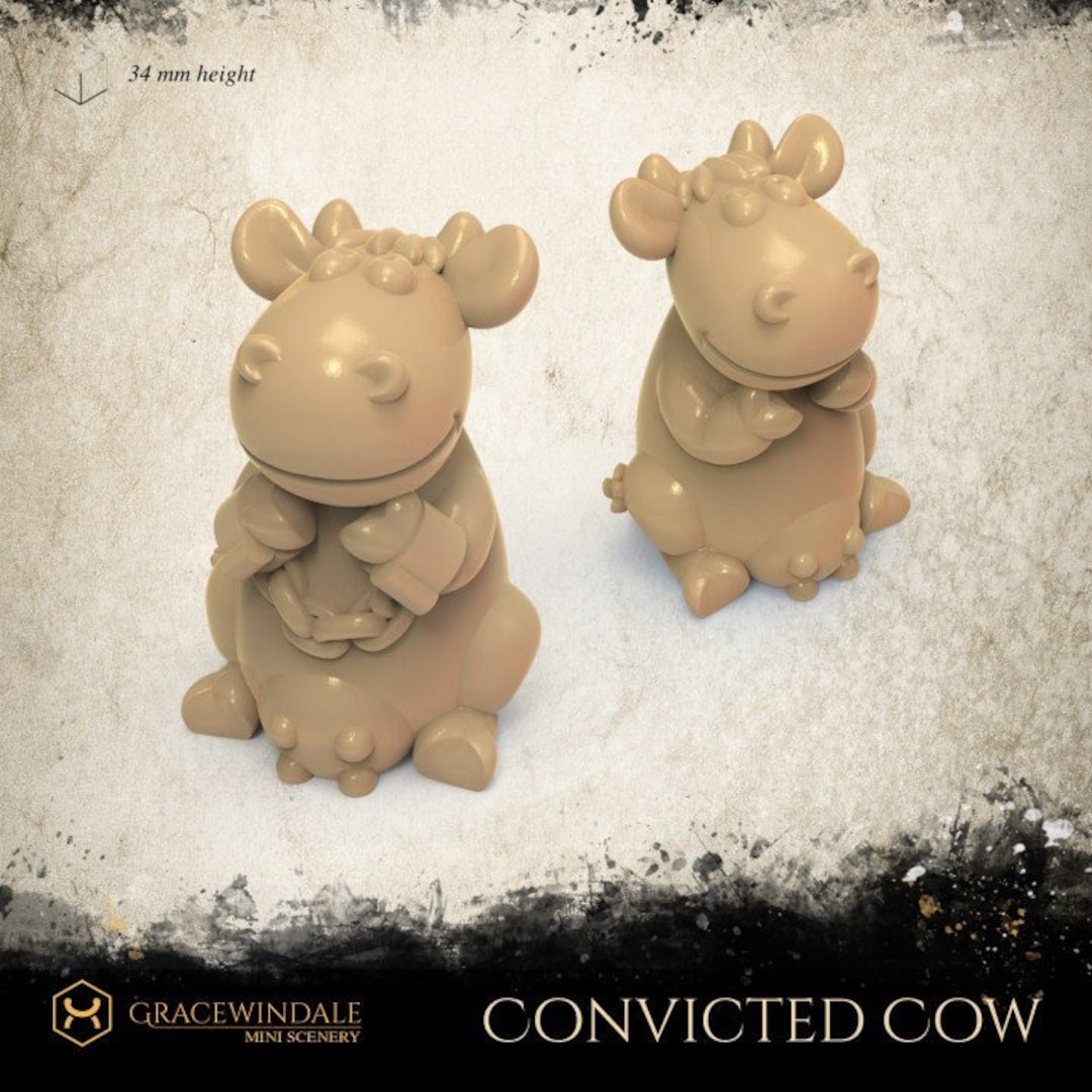 Convicted Cow Dnd Miniature Dungeons and Dragons D&D Tabletop 28mm - Etsy