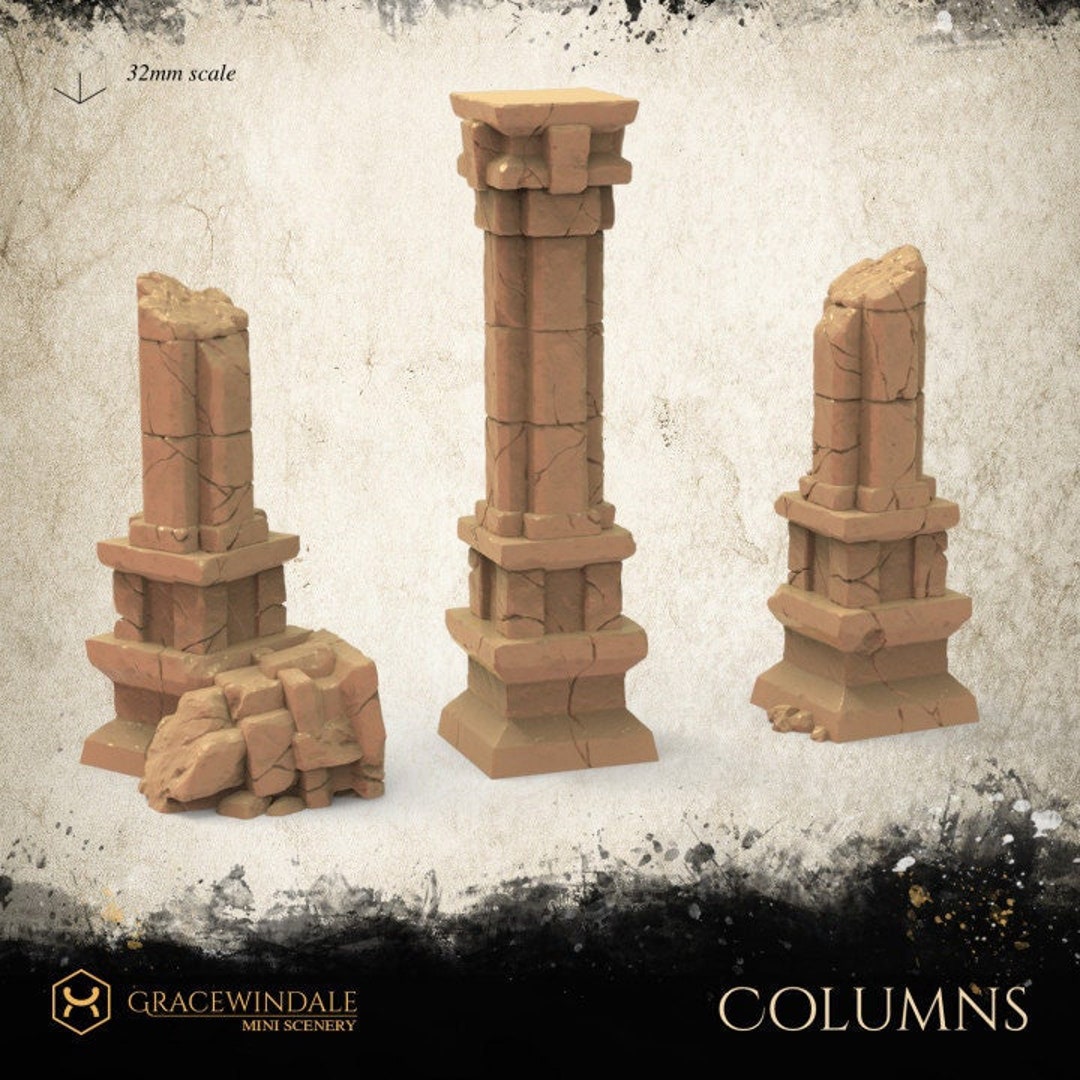 Columns Dnd Miniature Terrain Dungeons And Dragons Dandd Etsy